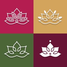 Vector lotus labels for Wellness industry N4 free image download