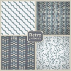 Retro set of 4 seamless vector patterns free image download