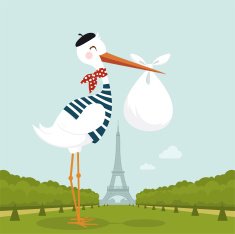 French stork in Paris free image download