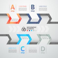Modern business step origami style options banner N58 free image download
