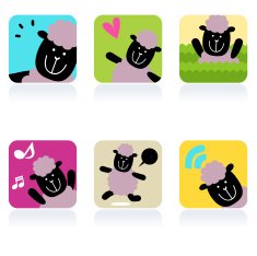 Icon Set( Emoticons ) - Cute Sheep N2 free image download