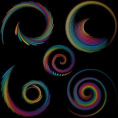 Set of abstract colorful swirl shapes free image download