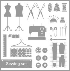 Vector flat sewing icons set N3 free image download