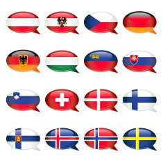 Central and Northern Europe -Speech Bubble Flags free image download