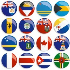 North America flags buttons free image download