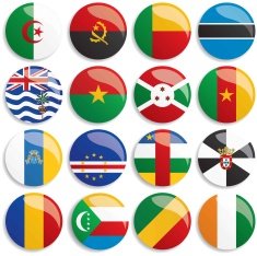 Africa flags buttons free image download