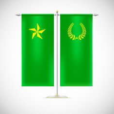 Two flags on a stand free image download