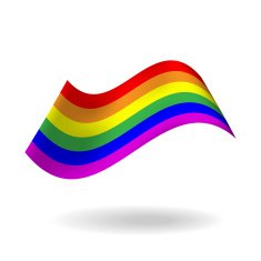 Flying wave rainbow flag symbol -vector free image download