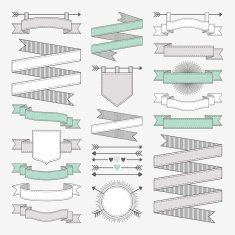 Set of ribbons arrows labels and flags free image download