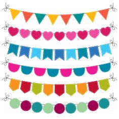 Cute bunting vector set free image download
