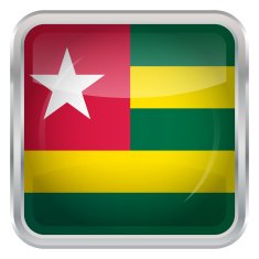 Glossy Button - Flag of Togo N3 free image download