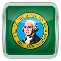 Glossy Button - Flag of Washington state N3 free image download