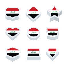 Iraq flags icons and button set nine styles free image download