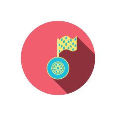 Race icon Wheel with racing flag sign N7 free image download