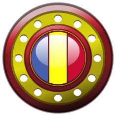 Romania Flag on a round Shield Vector Illustration free image download