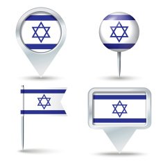 Map pins with flag of Israel free image download