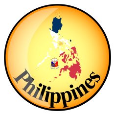 Orange button with the image maps of Philippines free image download