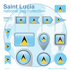 Flag of Saint Lucia icon collection vector illustration free image download