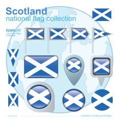 Flag of Scotland icon collection vector illustration free image download