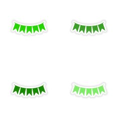 Assembly realistic sticker design on paper garlands N7 free image download