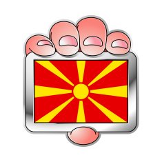 Hand holding Macedonia flag free image download