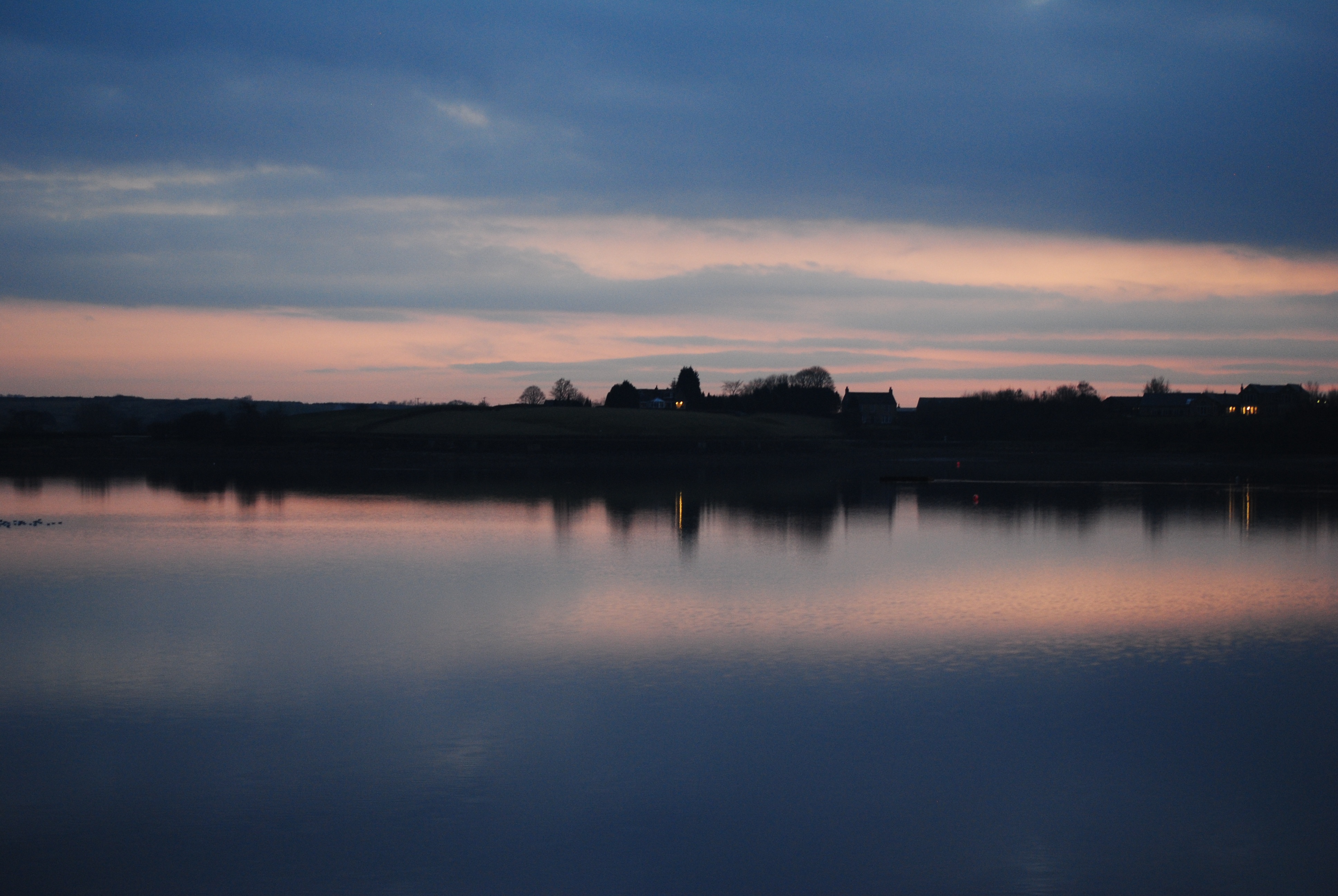 Landscape of wonderful dusk over lake free image download
