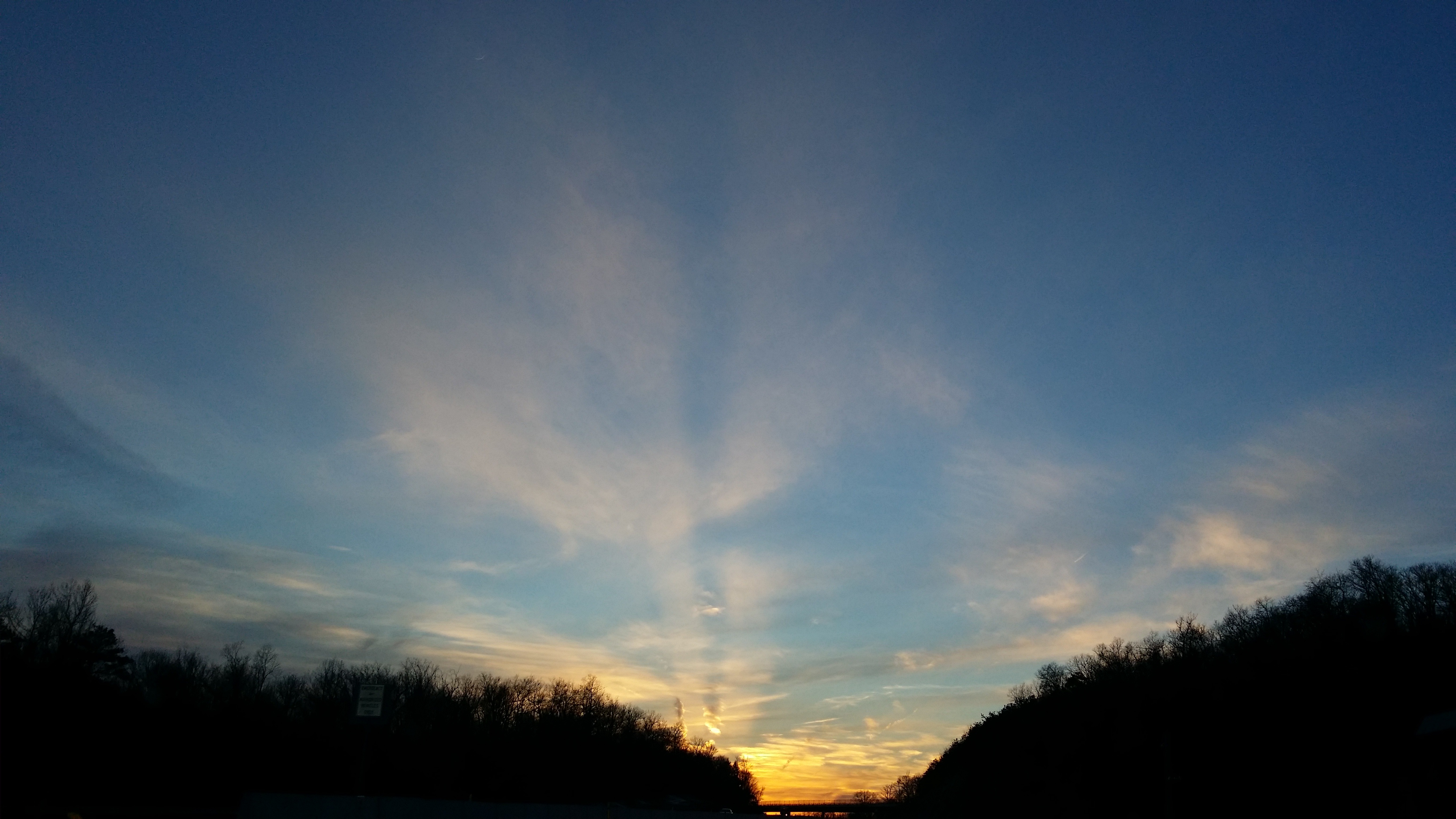 Dawn on blue sky free image download