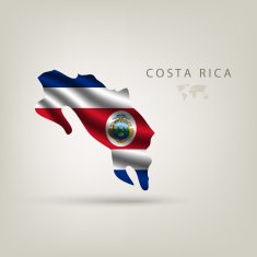 Flag of COSTA RICA as a country with shadow free image download