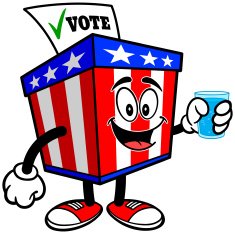 Ballot Box Mascot with Water free image download