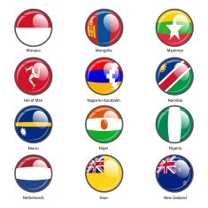 Set circle icon Flags of world sovereign states N7 free image download