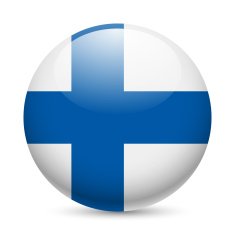 Round glossy icon of Finland free image download
