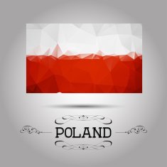 Vector geometric polygonal Poland flag free image download