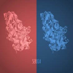 Low Poly Serbia Map with National Colors free image download