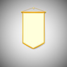 Yellow pennant on white background free image download