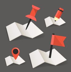 Folded maps with point markers free image download
