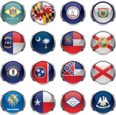 U S States Flag Icons - South free image download