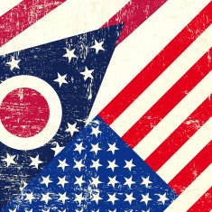 Ohio and USA grunge Flag free image download