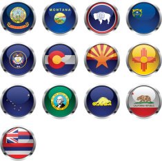 U S States Flag Icons - West free image download