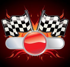 Flaming Checkered Flag Emblem free image download