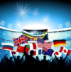 Waving flags celebration free image download