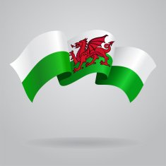 Welsh waving Flag Vector illustration free image download