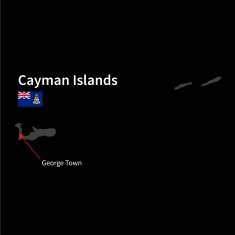Detailed map of Cayman Islands and capital city George Town free image ...
