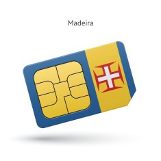 Madeira mobile phone sim card with flag free image download