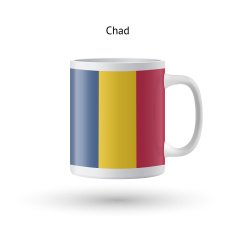 Chad flag souvenir mug on white background N2 free image download