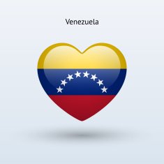 Love Venezuela symbol Heart flag icon free image download