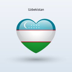 Love Uzbekistan symbol Heart flag icon free image download