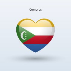 Love Comoros symbol Heart flag icon free image download