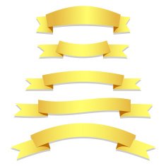 Gold Ribbons Flags free image download