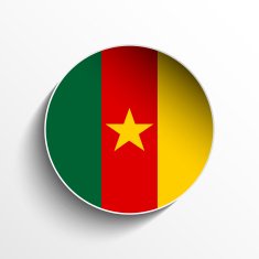 Cameroon Flag Sticker Button free image download