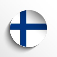 Finland Flag Sticker Button free image download